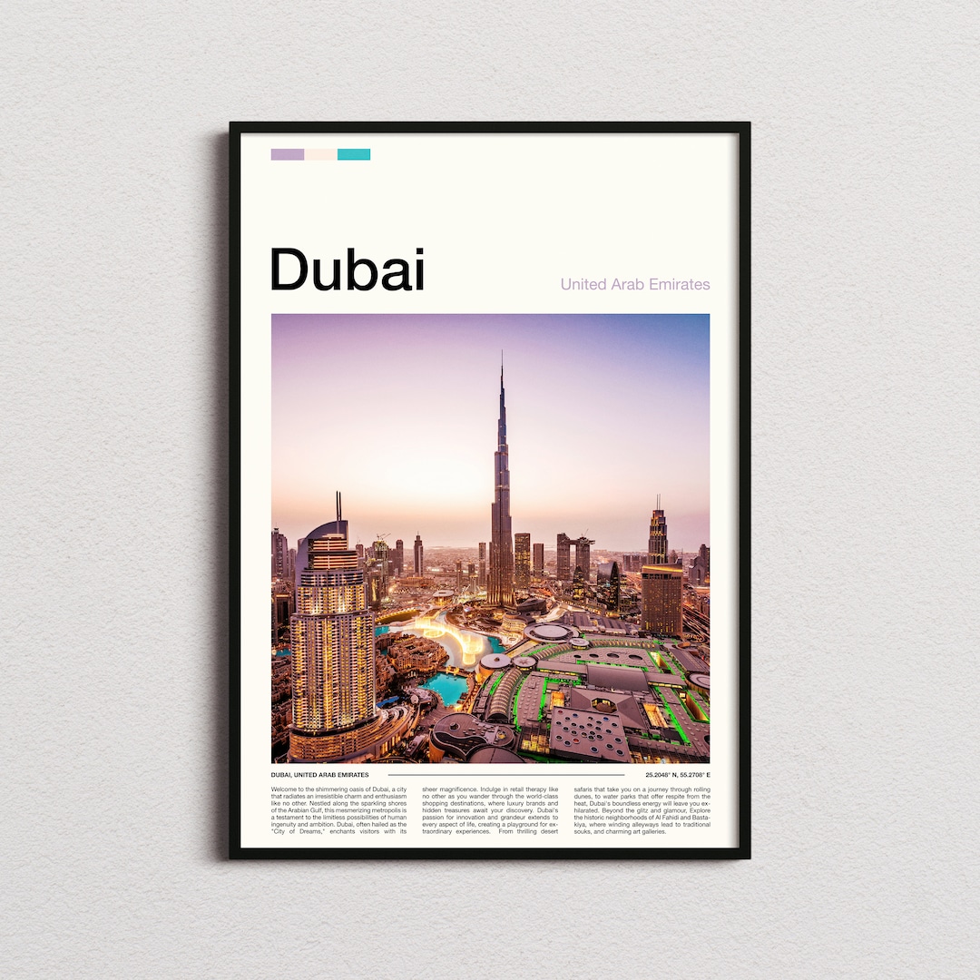 Dubai Print, Dubai Poster, Dubai Wall Art, United Arab Emirates Art ...