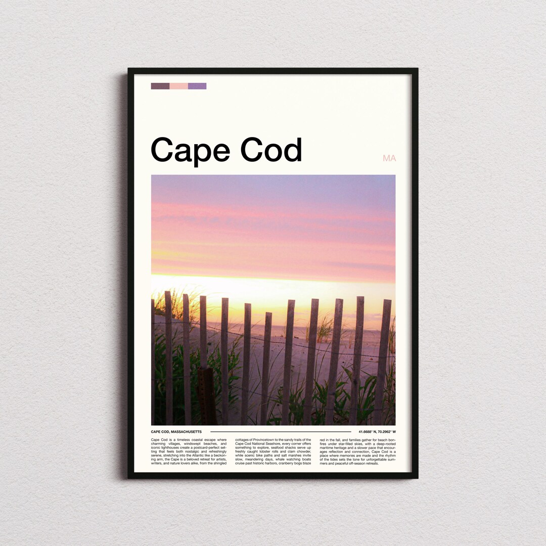 Impresión de Cape Cod, póster de Cape Cod, arte mural de Cape Cod ...