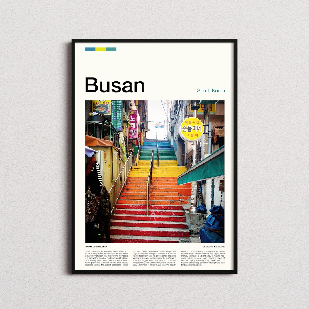 Busan Print Busan Poster Busan Wall Art South Korea Art - Etsy