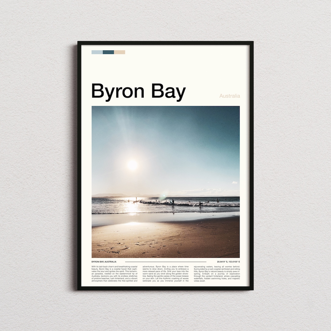 Byron Bay Print, Byron Bay Poster, Byron Bay Wall Art, Australia Art ...