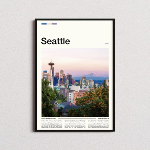 Seattle Poster - Etsy
