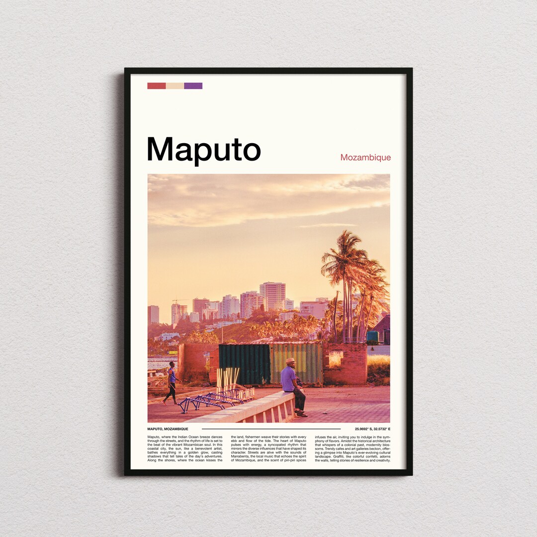 Maputo Print, Maputo Poster, Maputo Wall Art, Mozambique Art Print ...