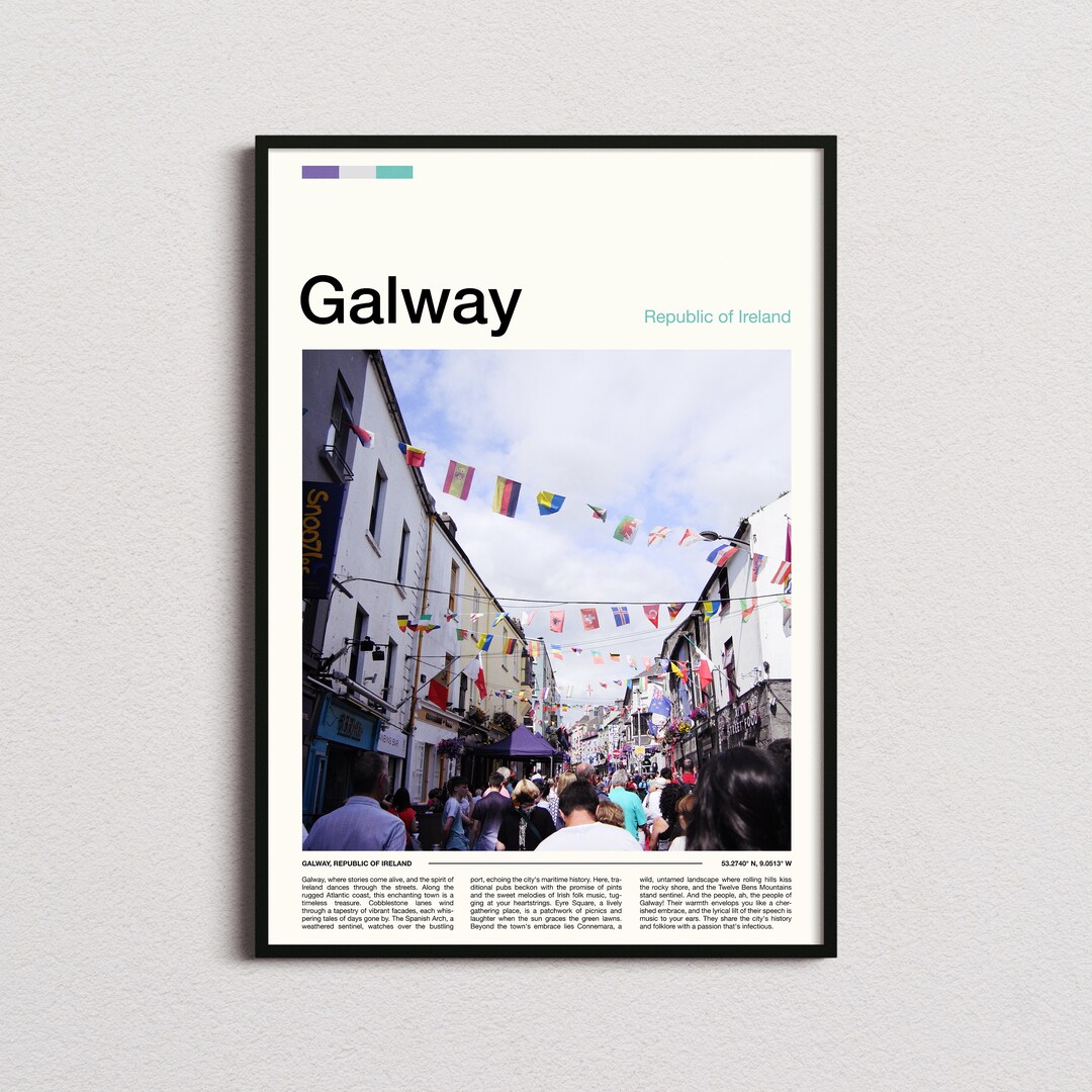 Galway Print, Galway Poster, Galway Wall Art, Ireland Art Print, Galway ...