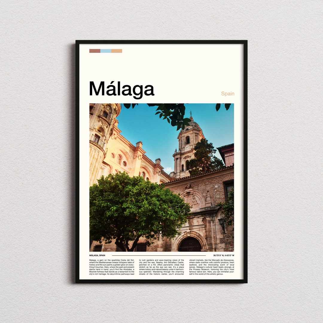 Málaga Print, Málaga Poster, Málaga Wall Art, Spain Art Print, Málaga ...