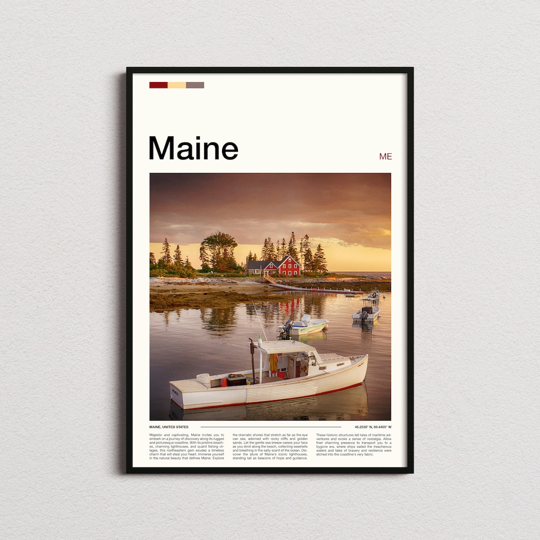Maine Print, Maine Poster, Maine Wall Art, Maine Art Print, Maine Photo ...