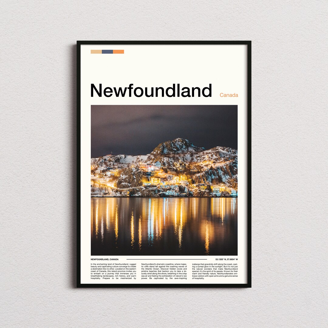 Newfoundland Print, Newfoundland Poster, Newfoundland Wall Art, Canada ...
