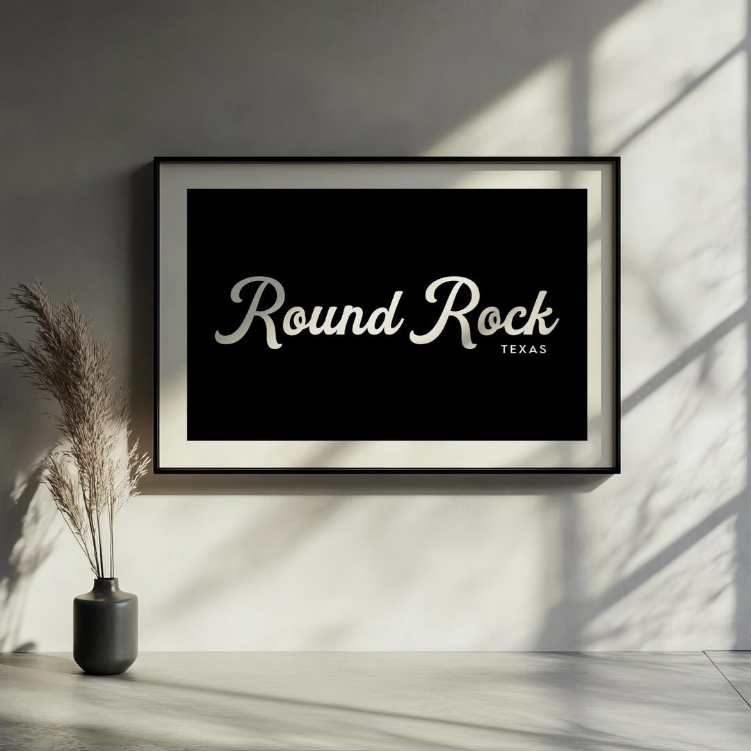 Round Rock Print, Round Rock Poster, Round Rock Wall Art, Round Rock Art Print, Texas Prints ...