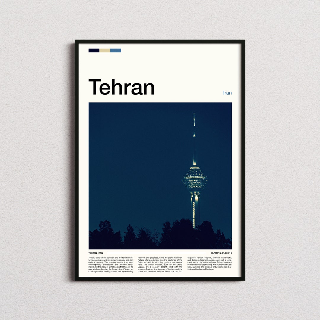Tehran Print, Tehran Poster, Tehran Wall Art, Tehran Art Print, Tehran ...