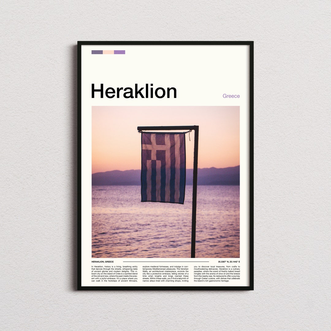 Heraklion Print, Heraklion Poster, Heraklion Wall Art, Greece Art Print ...
