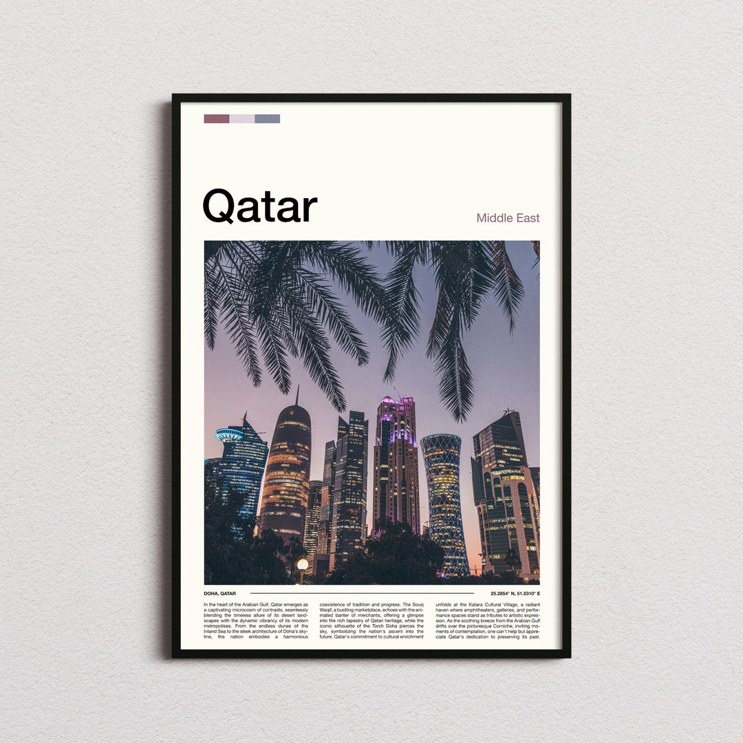 Qatar Print, Qatar Poster, Qatar Wall Art, Qatar Art Print, Qatar Photo ...