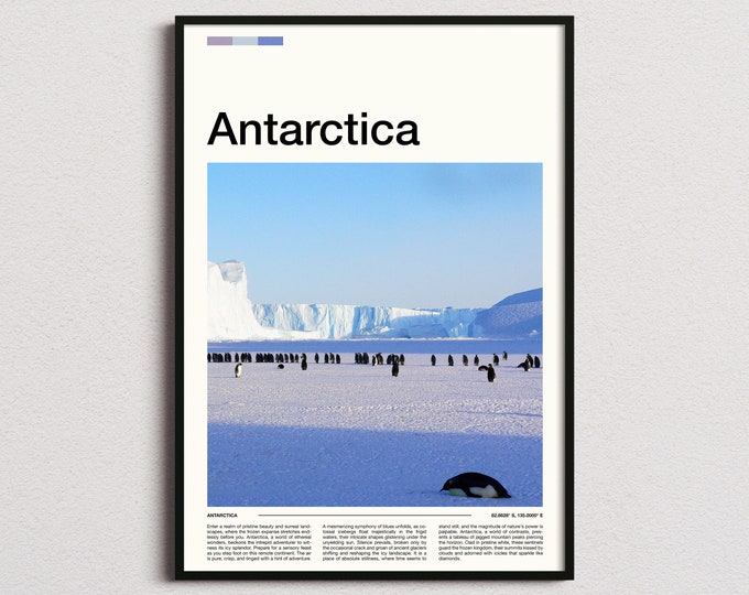 Antarctica Travel Poster Antarctica Poster South Pole Wall Art, the ...