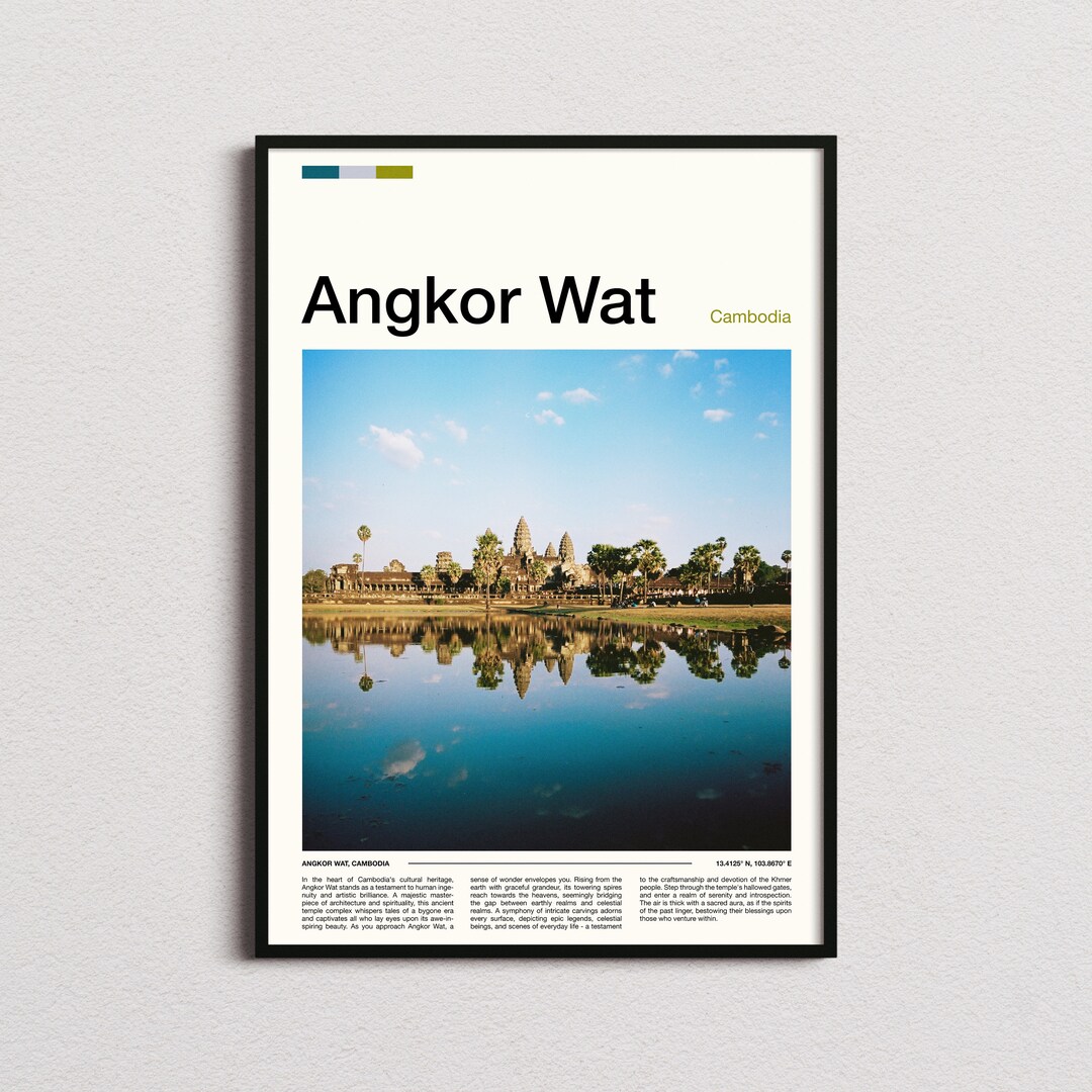 Angkor Wat Print, Angkor Wat Poster, Angkor Wat Wall Art, Cambodia Art ...