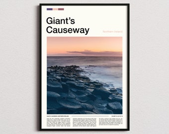 Giants Causeway Print Poster Canvas Antrim Wall Art Ireland UK Artwork ...