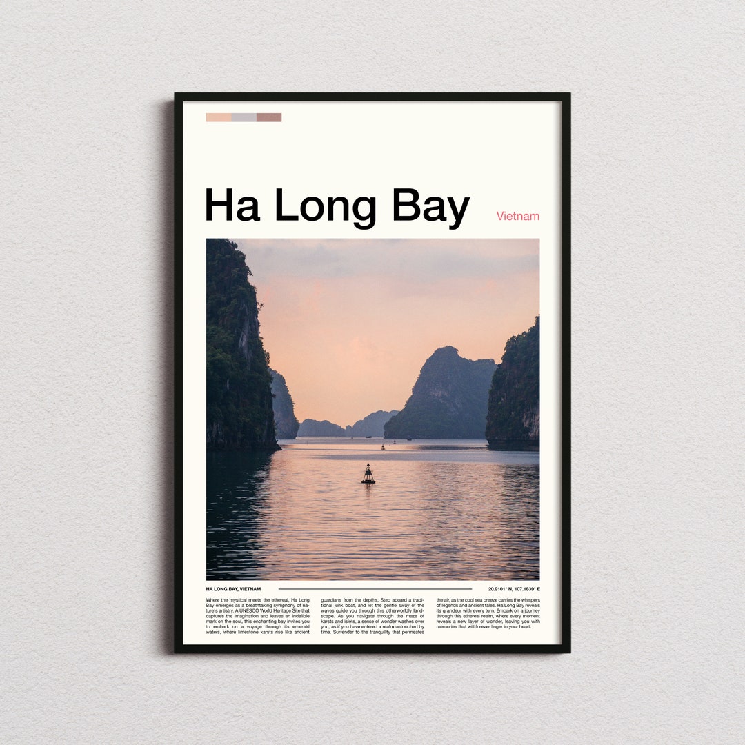 Ha Long Bay Print, Ha Long Bay Poster, Ha Long Bay Wall Art, Vietnam ...