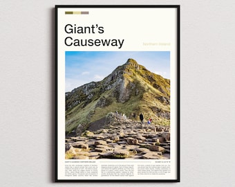 Giants Causeway Print Poster Canvas Antrim Wall Art Ireland UK Artwork ...