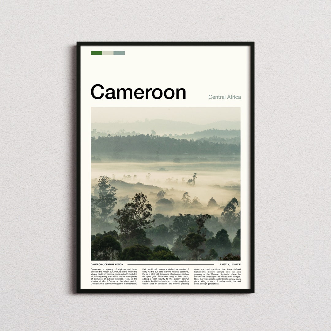 Cameroon Print, Cameroon Poster, Cameroon Wall Art, Cameroon Art Print ...