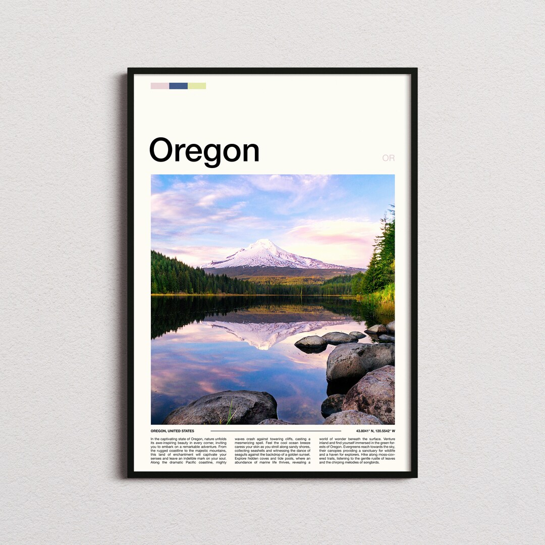 Oregon Print, Oregon Poster, Oregon Wall Art, Oregon Art Print, Oregon ...