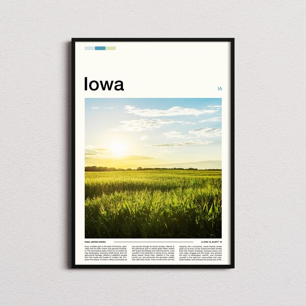 Iowa Poster - Etsy