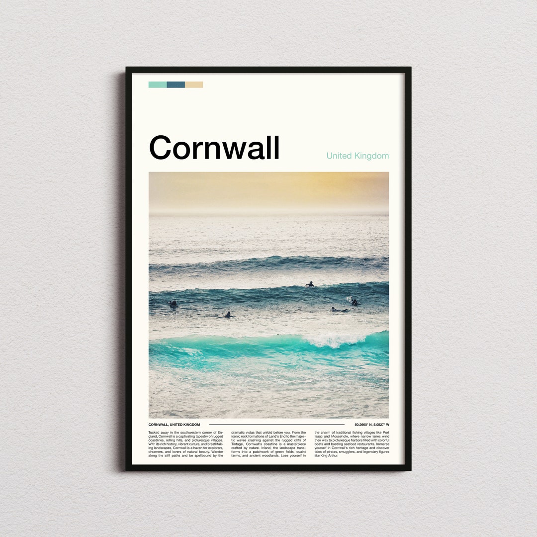 Cornwall Print, Cornwall Poster, Cornwall Wall Art, Cornwall Art Print ...