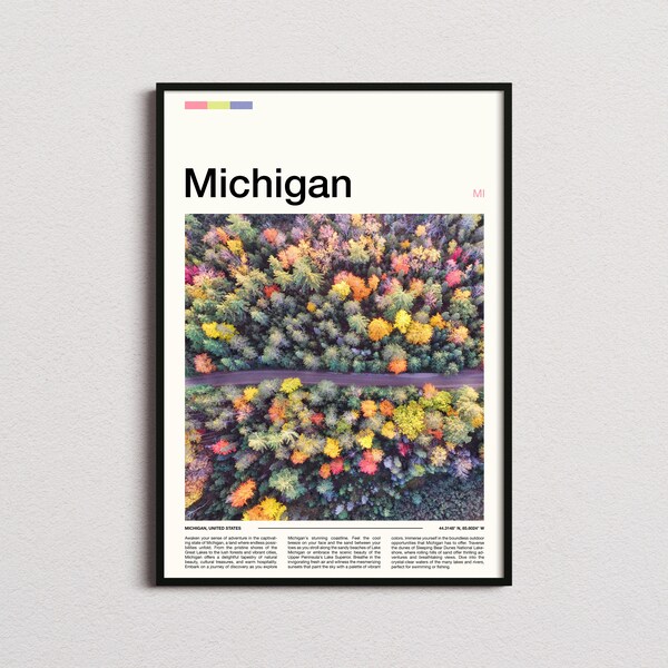 Michigan Poster - Etsy