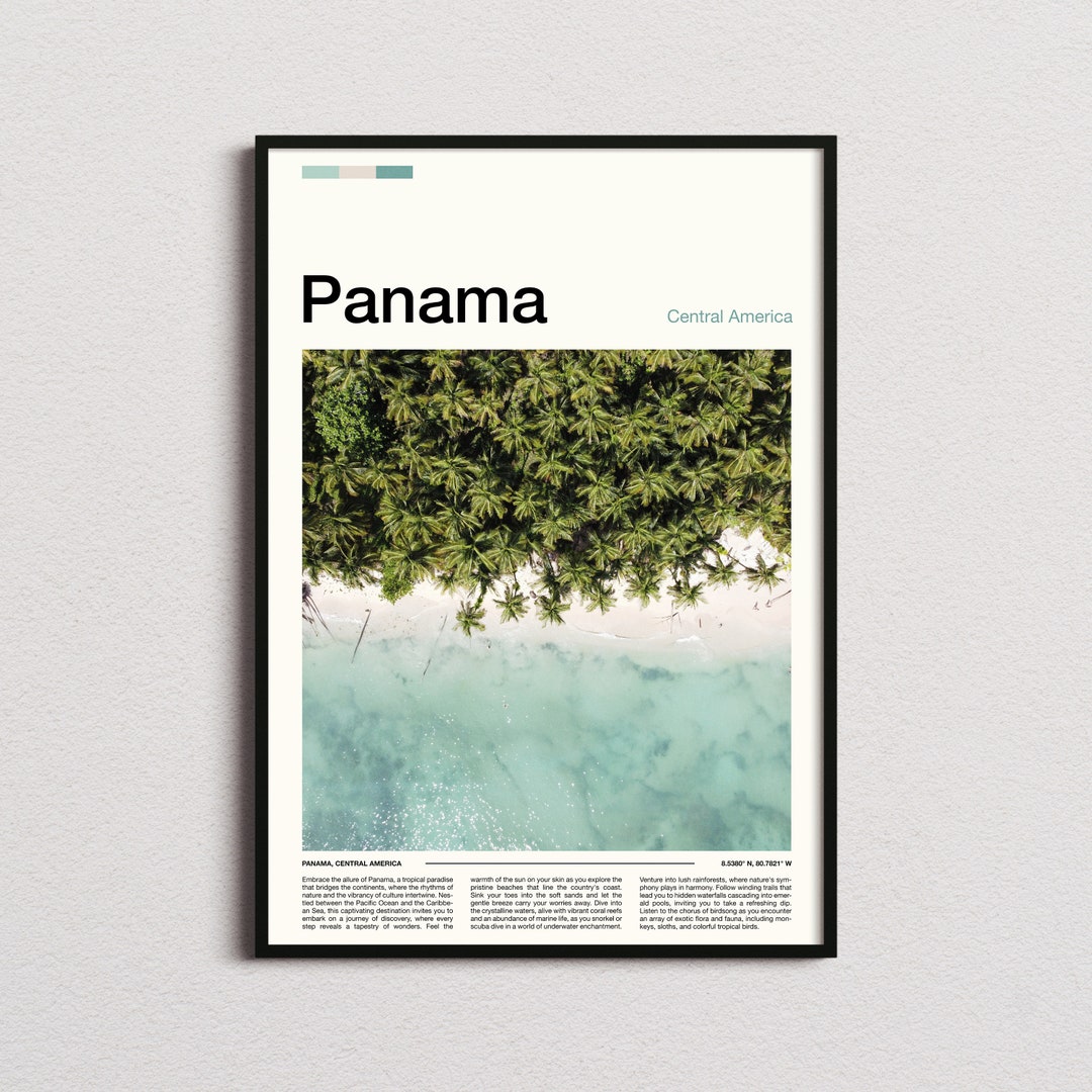 Impresión de Panamá, Cartel de Panamá, Arte de la pared de Panamá ...