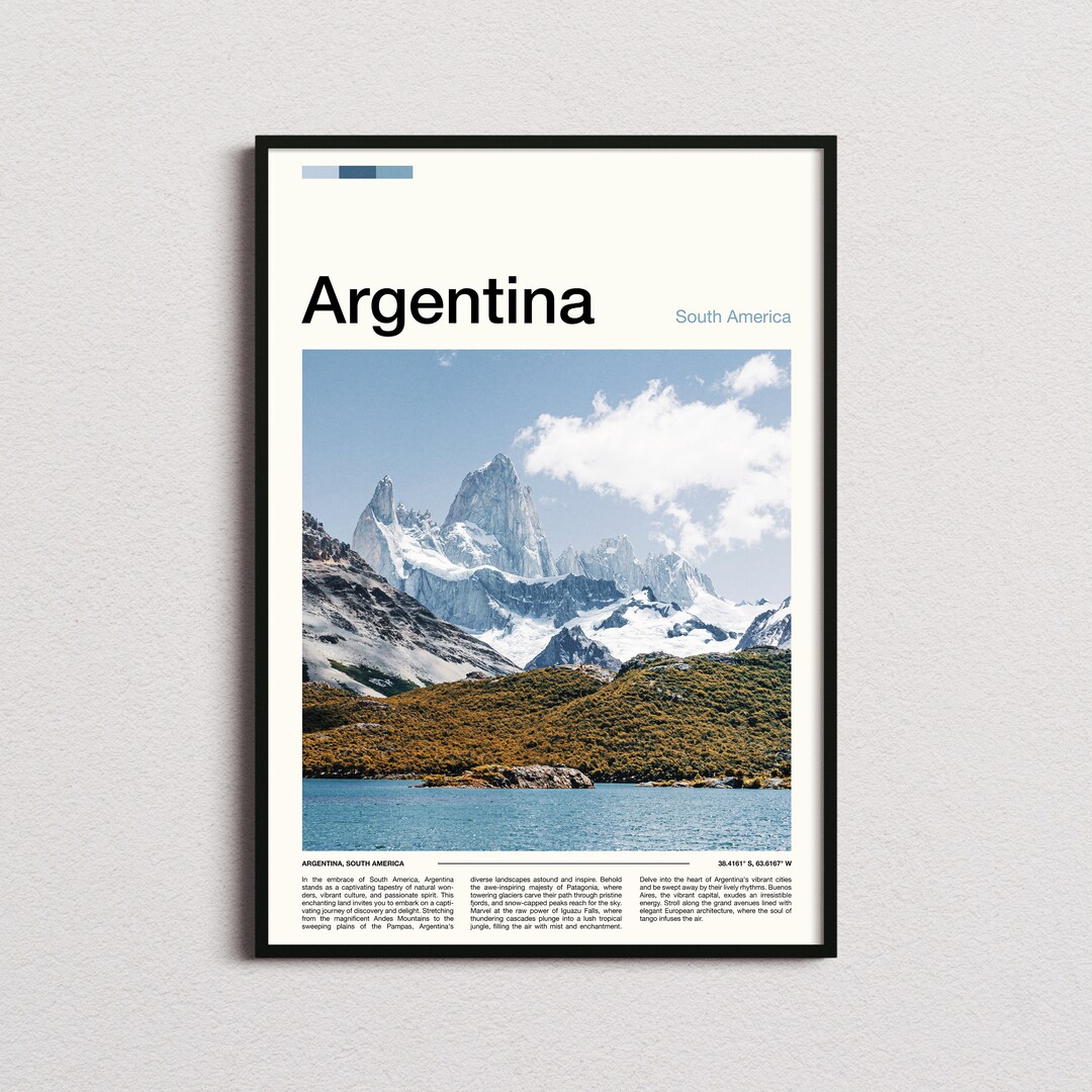 Argentina Print, Argentina Poster, Argentina Wall Art, Argentina Art ...