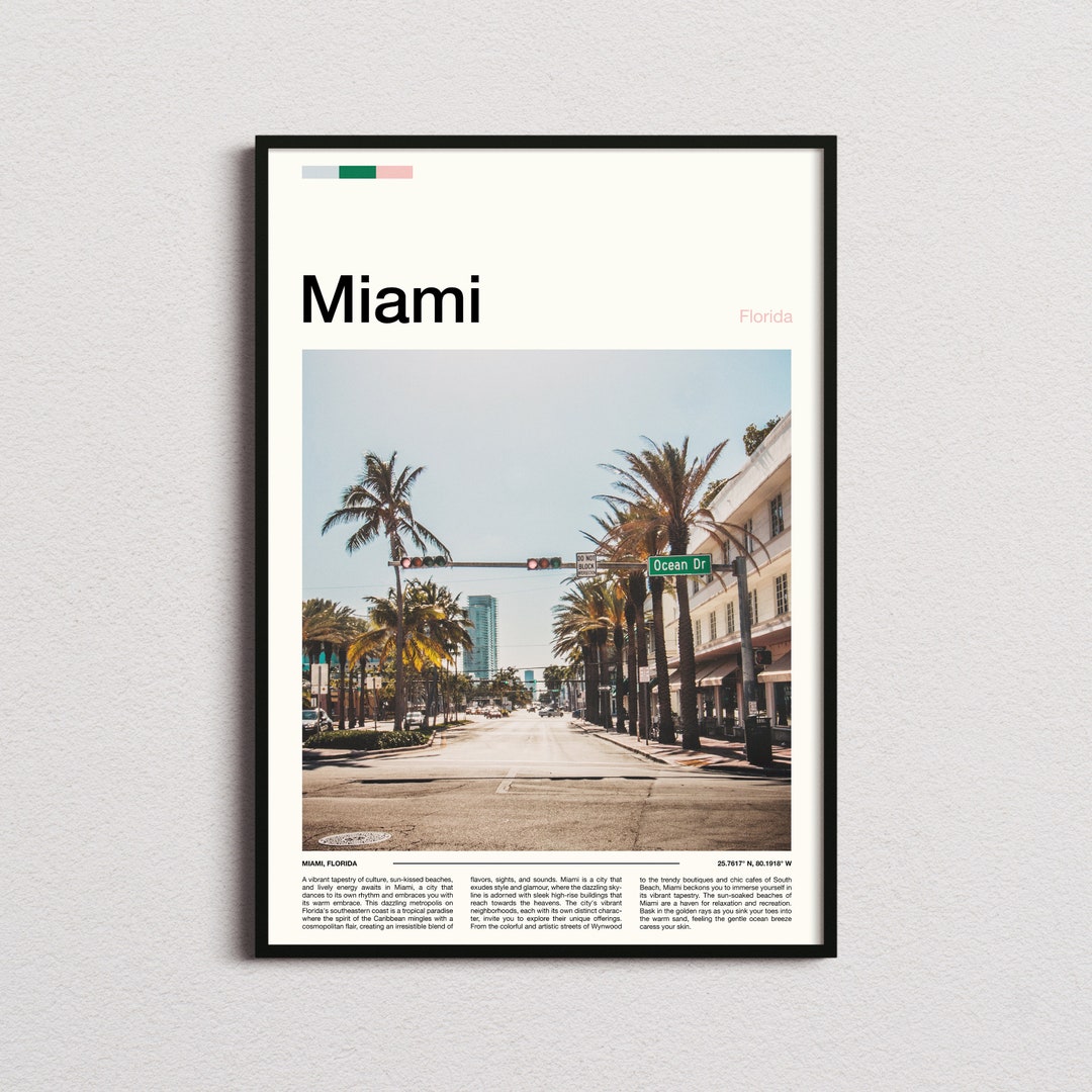 Miami Print, Miami Poster, Miami Wall Art, Miami Art Print, Miami Photo ...