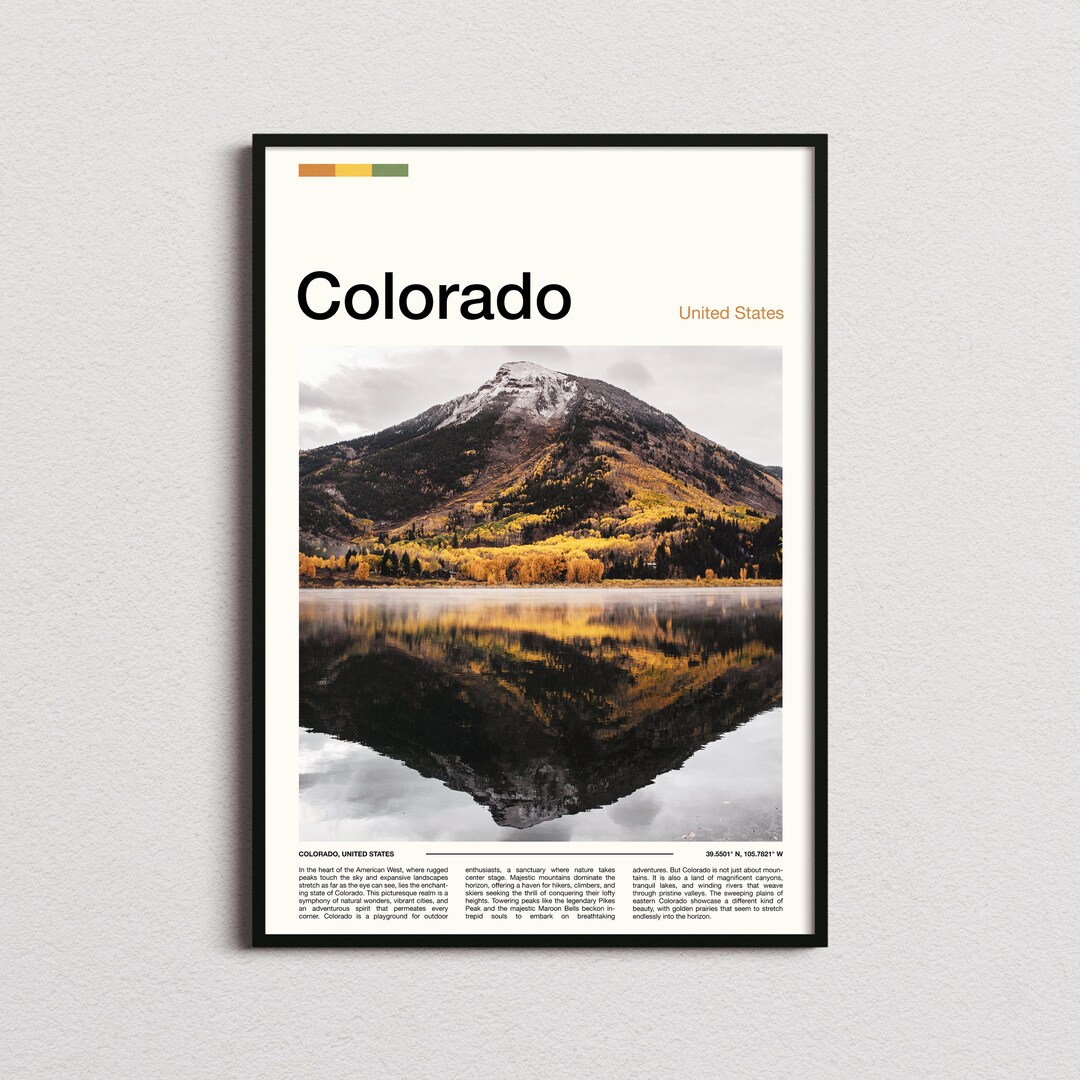 Colorado Print, Colorado Poster, Colorado Wall Art, Colorado Art Print ...