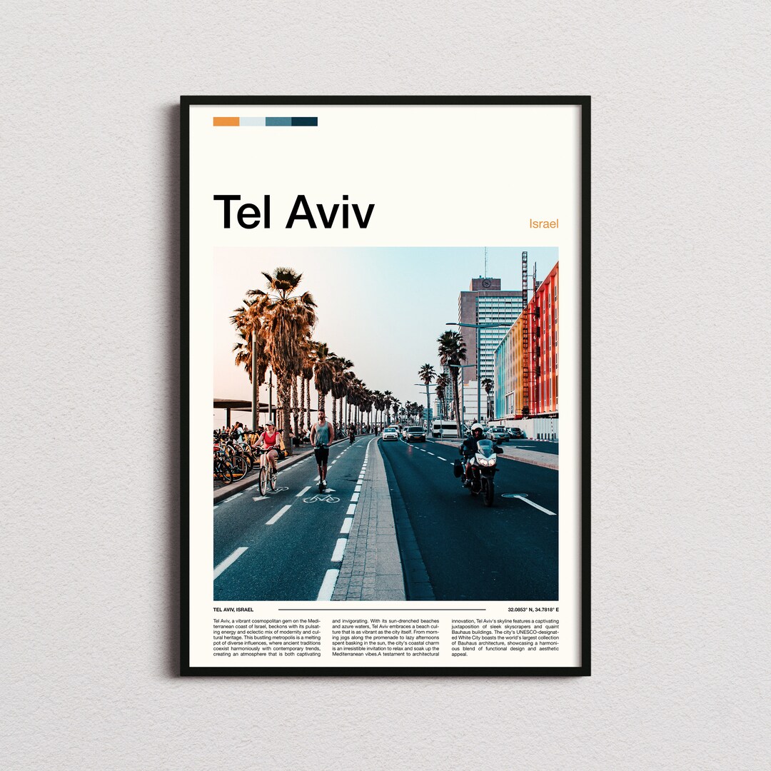 Tel Aviv Print, Tel Aviv Poster, Tel Aviv Wall Art, Israel Art Print ...