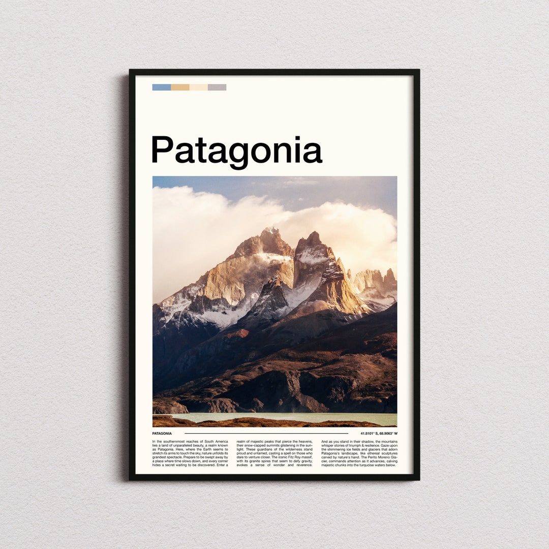 Patagonia Print, Patagonia Poster, Patagonia Wall Art, Patagonia Art ...