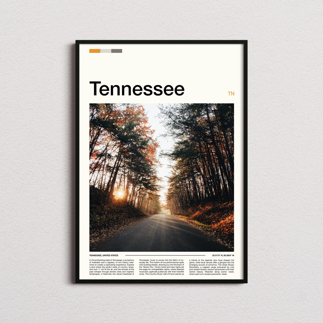 Tennessee Print, Tennessee Poster, Tennessee Wall Art, Tennessee Art ...