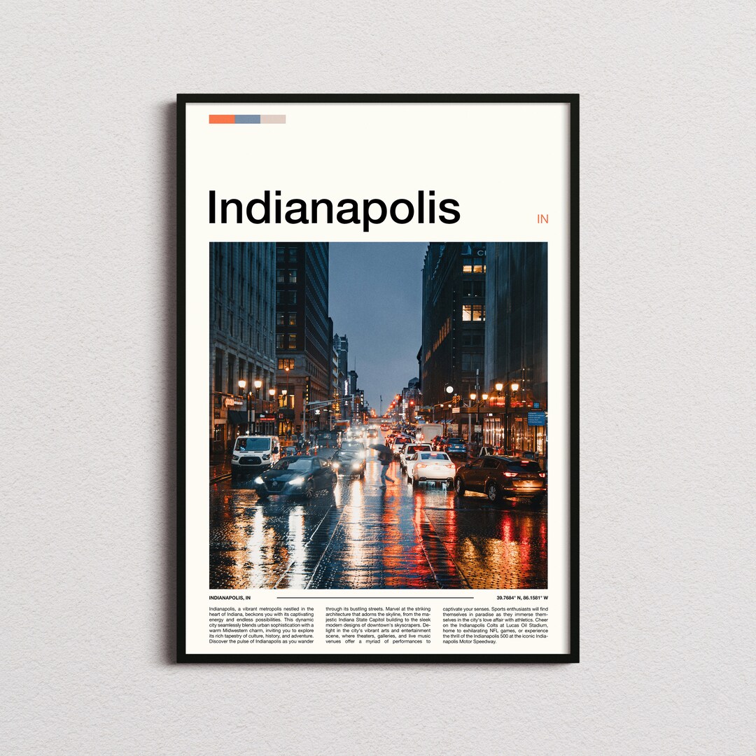 Indianapolis Print, Indianapolis Poster, Indianapolis Wall Art ...