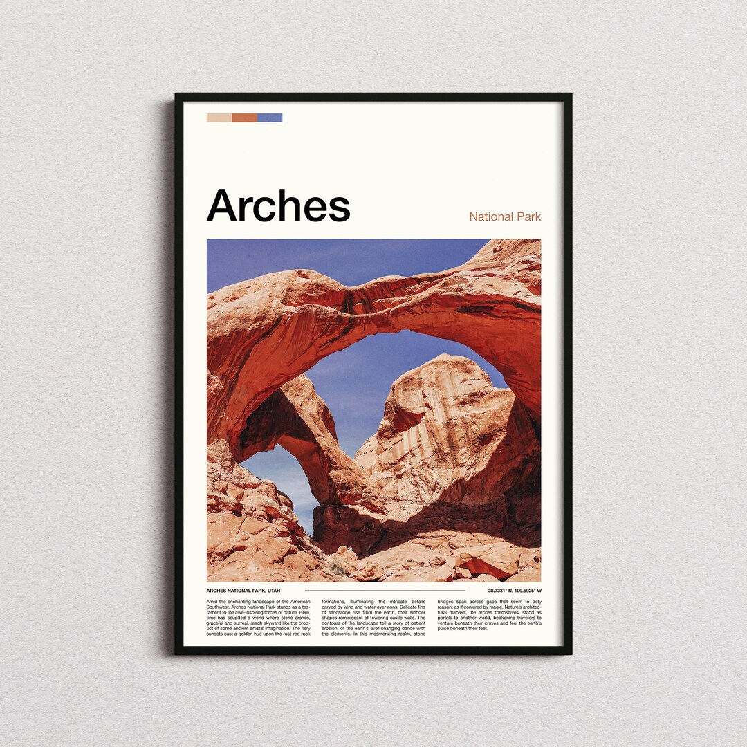 Arches National Park Utah Print Arches National Park Poster - Etsy