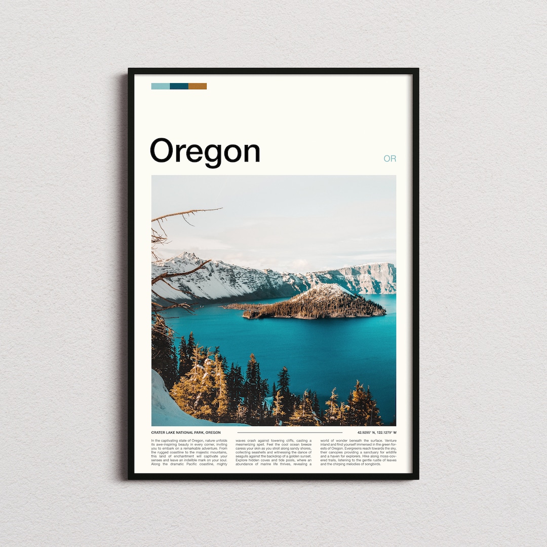 Oregon Print, Oregon Poster, Oregon Wall Art, Oregon Art Print, Oregon ...