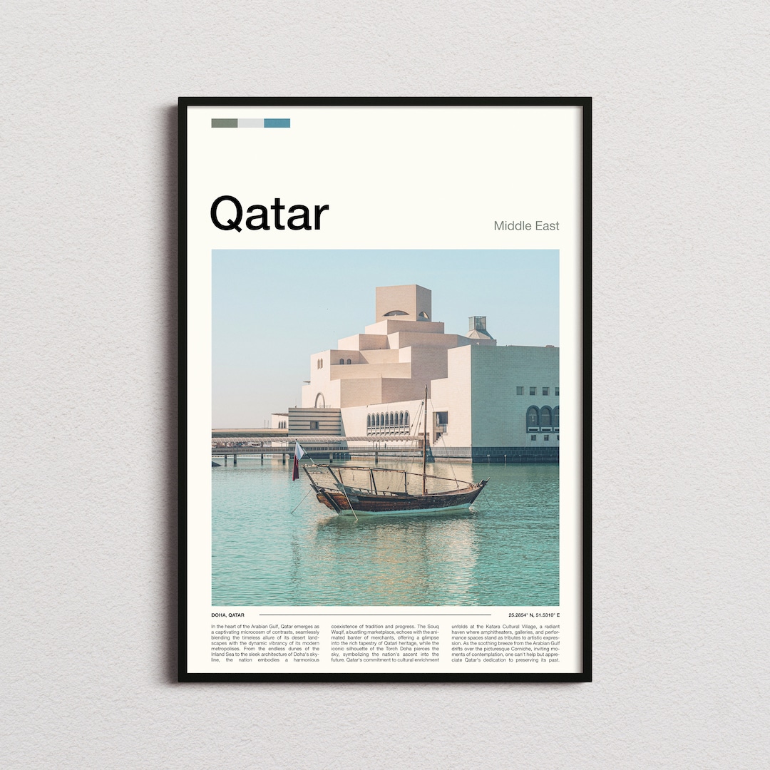 Qatar Print, Qatar Poster, Qatar Wall Art, Qatar Art Print, Qatar Photo ...