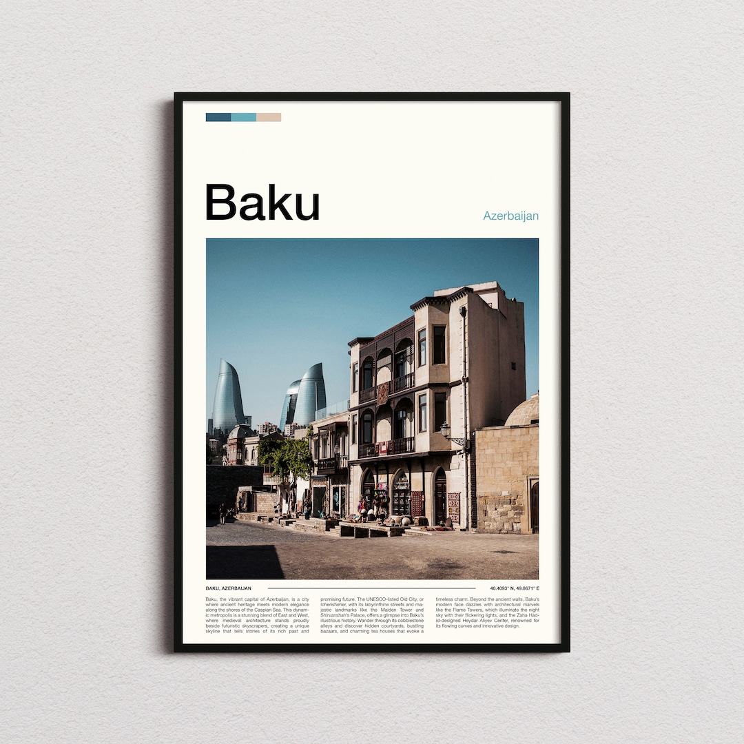 Baku Print, Baku Poster, Baku Wall Art, Baku Art Print, Baku Photo ...