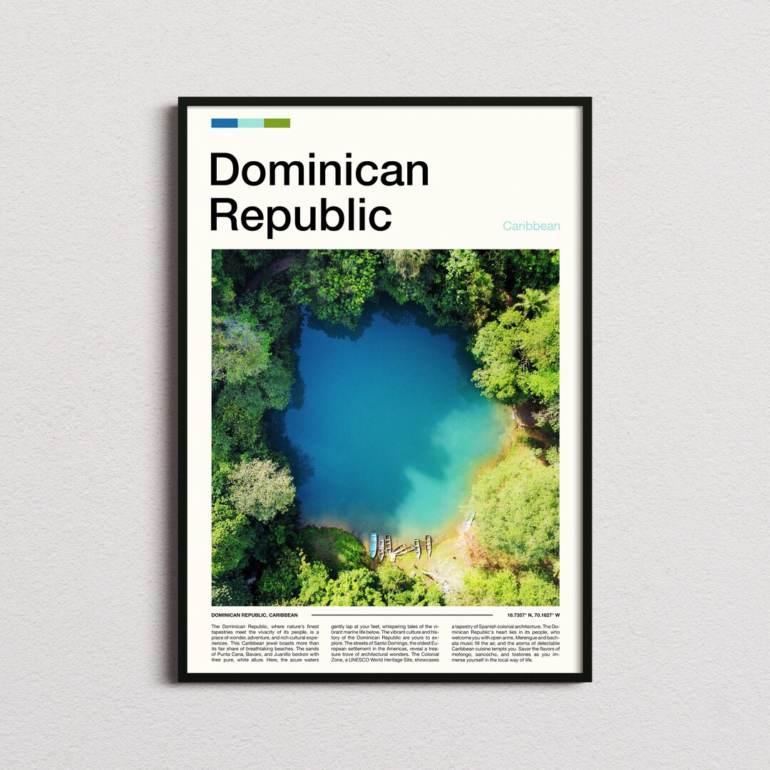 Dominican Republic Print, Dominican Republic Poster, Dominican Republic ...