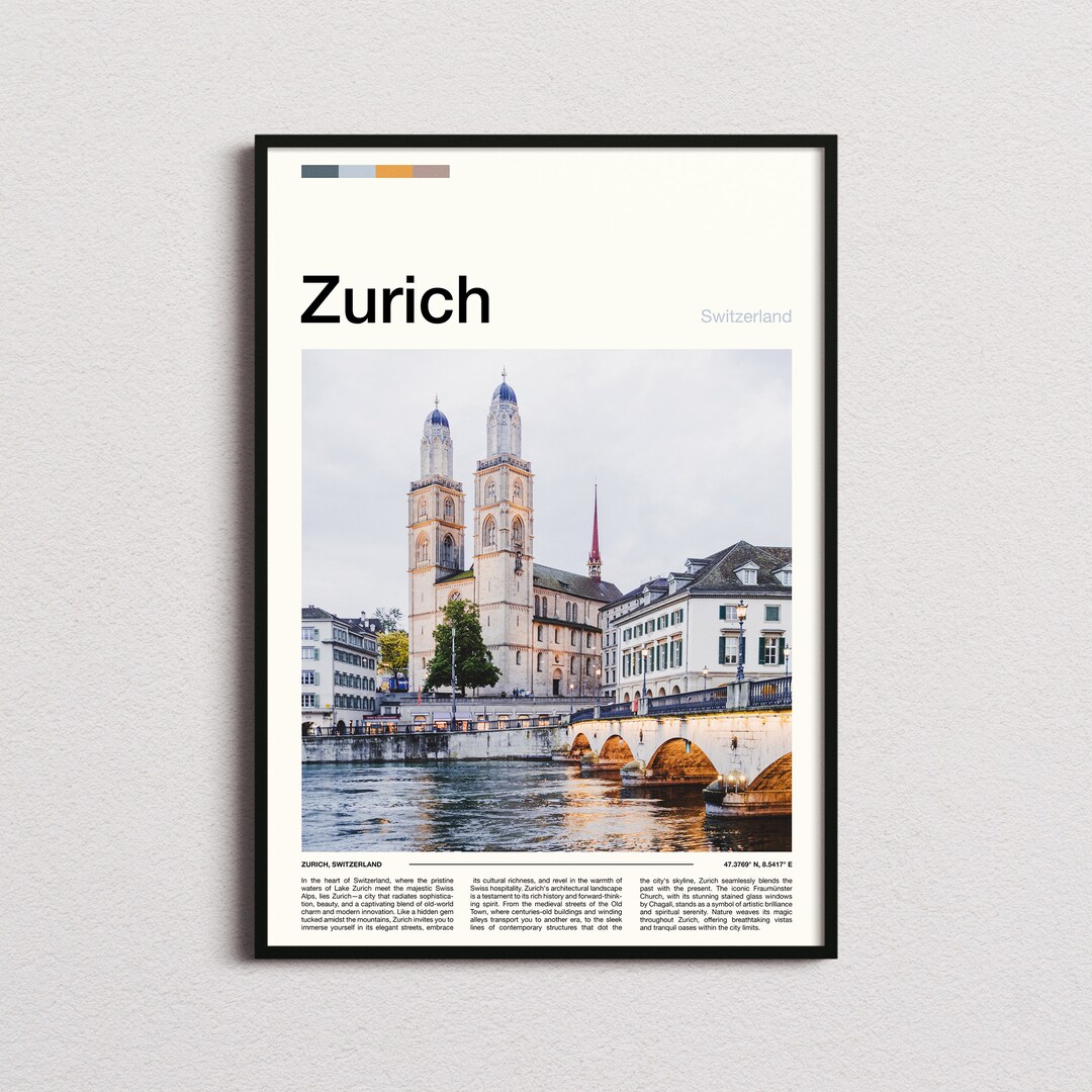 Zurich Print, Zurich Poster, Zurich Wall Art, Switzerland Art Print ...
