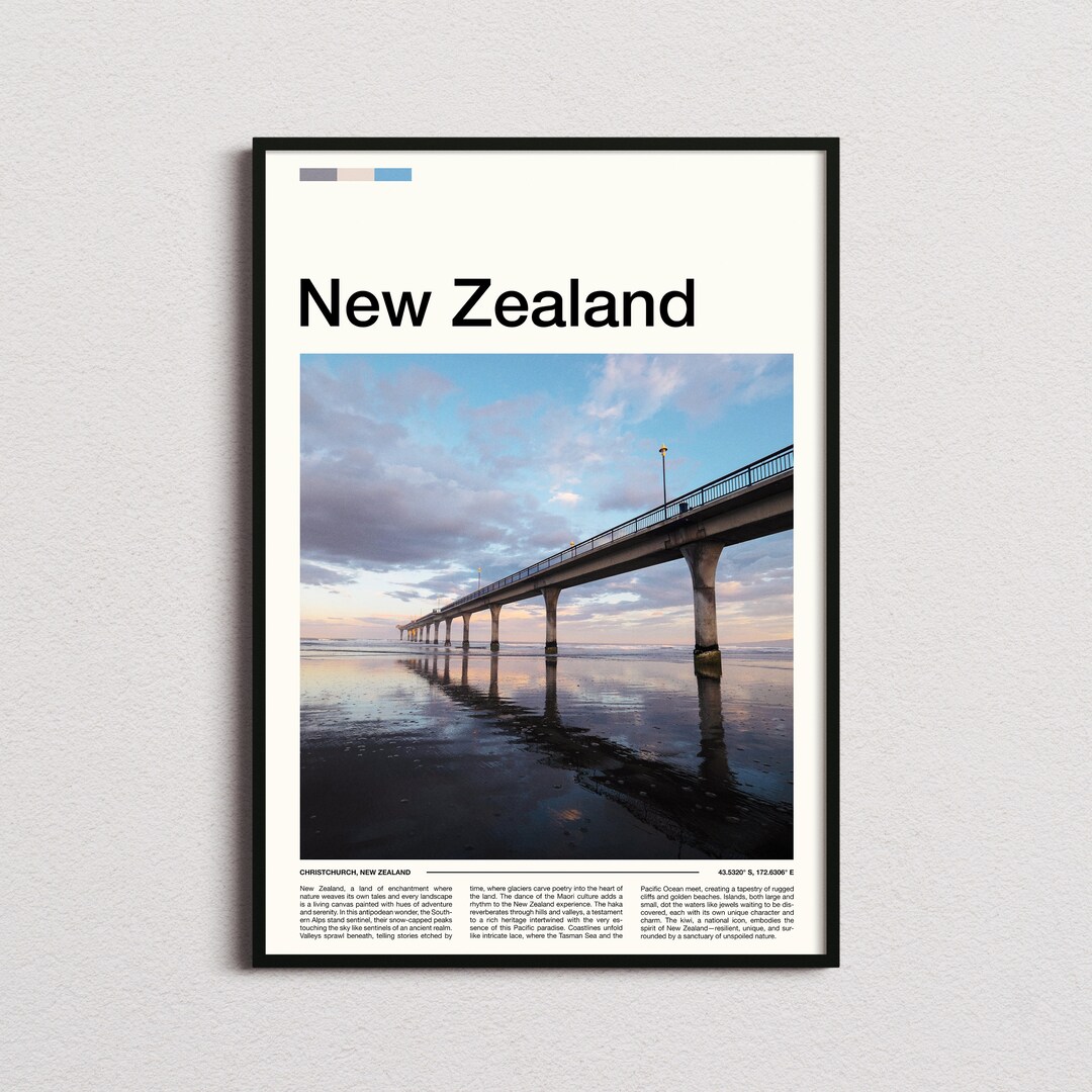 New Zealand Print, New Zealand Poster, New Zealand Wall Art, New ...