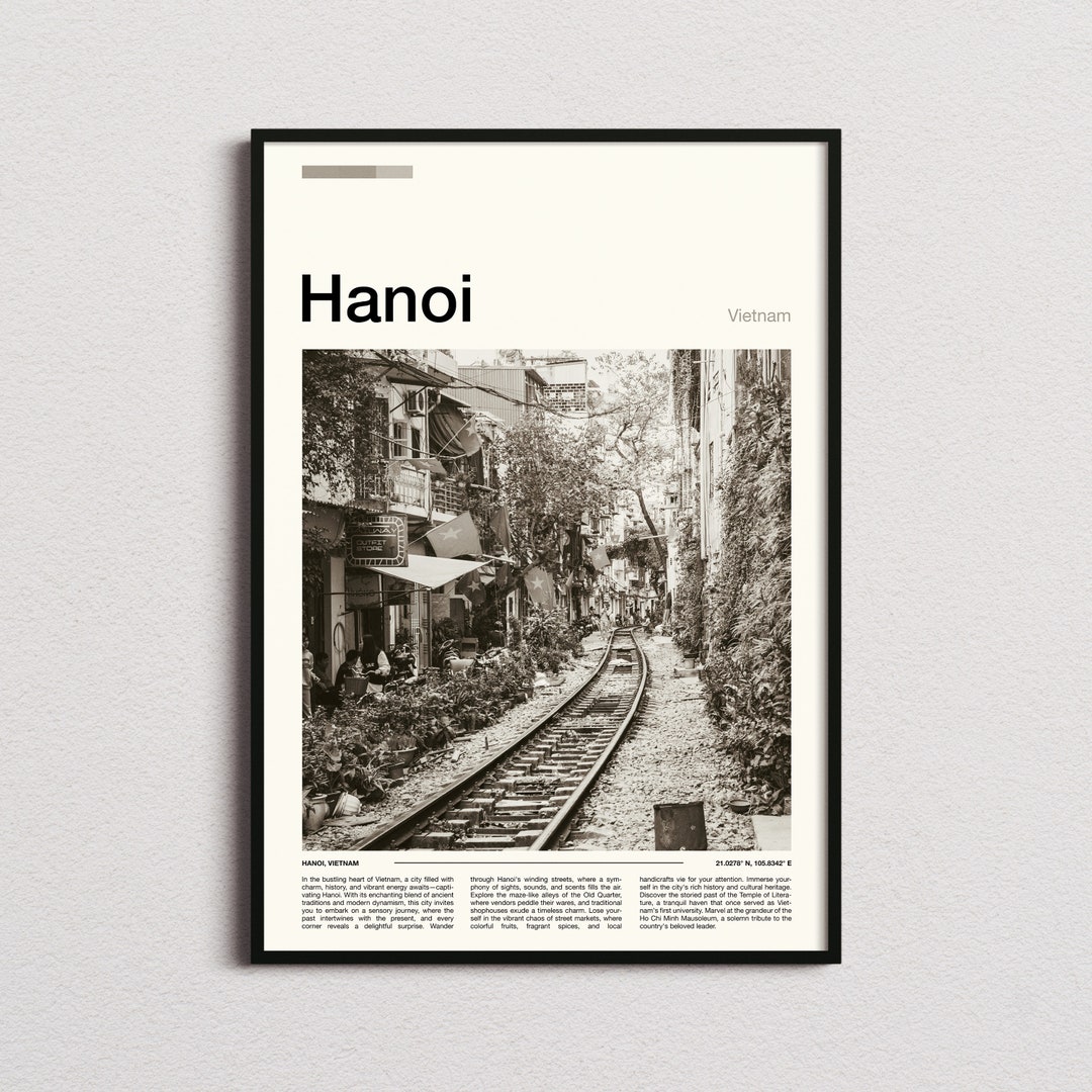 Hanoi Black and White Print Hanoi Poster Hanoi Wall Art - Etsy
