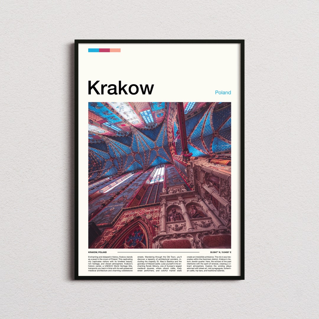 Krakow Print, Krakow Poster, Krakow Wall Art, Krakow Art Print, Krakow ...