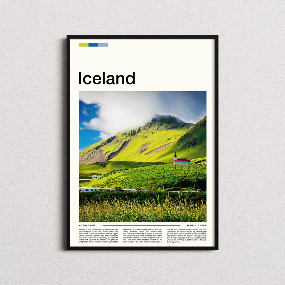 Iceland Print Iceland Poster Iceland Wall Art Iceland Art - Etsy