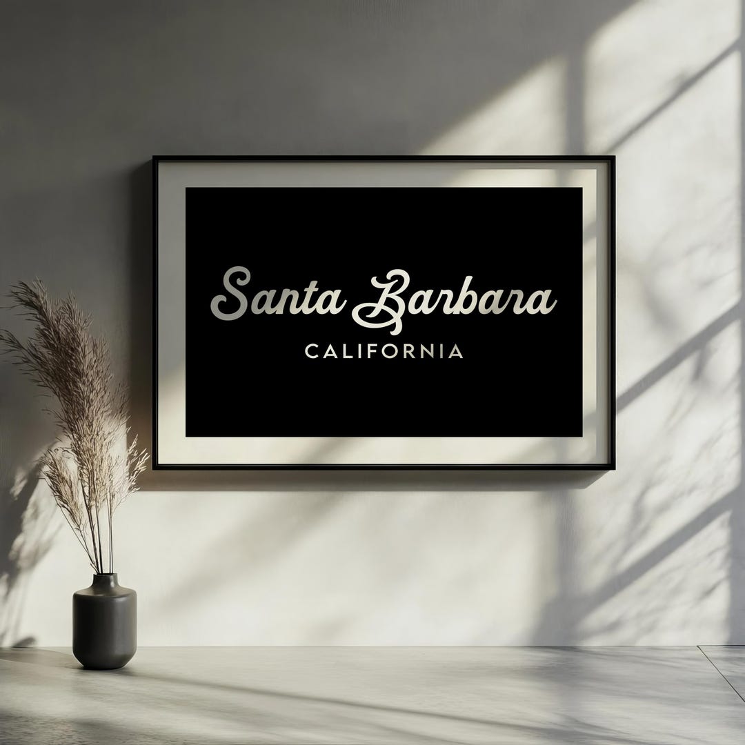 Santa Barbara Print, Santa Barbara Poster, Santa Barbara Wall Art ...