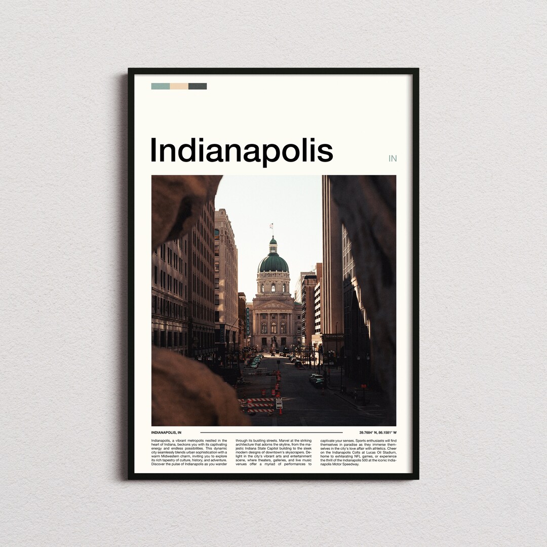 Indianapolis Print, Indianapolis Poster, Indianapolis Wall Art ...