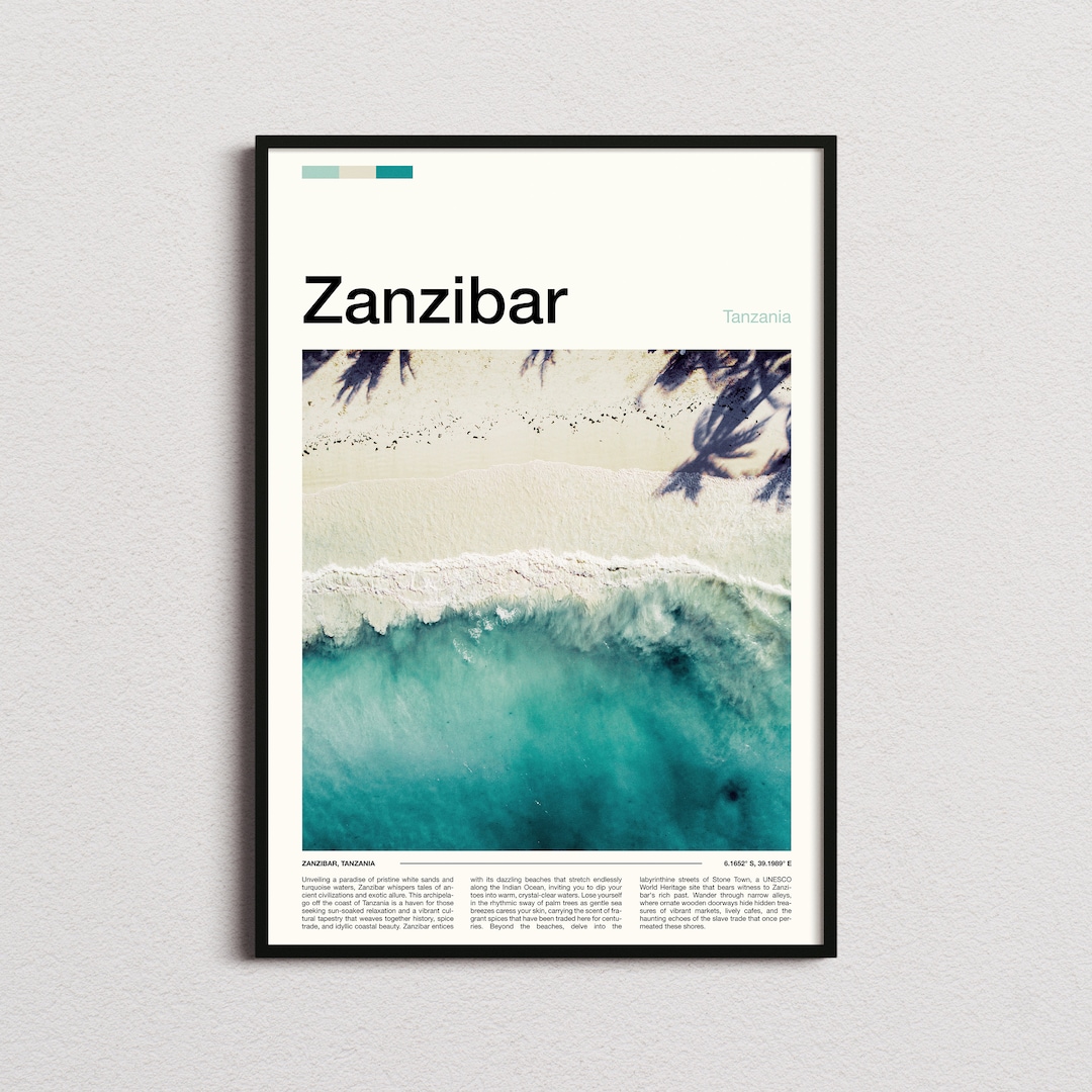 Zanzibar Print, Zanzibar Poster, Zanzibar Wall Art, Tanzania Art Print ...