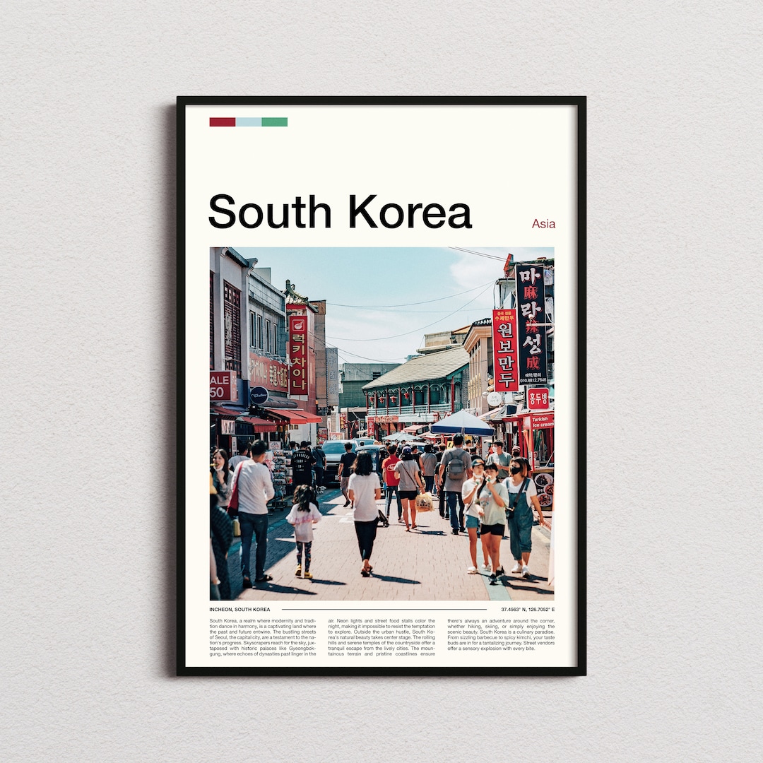 South Korea Print, South Korea Poster, South Korea Wall Art, South ...