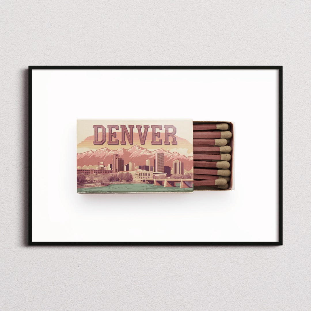 Denver Matchbox Print, Denver Print, Denver Poster, Denver Wall Art ...