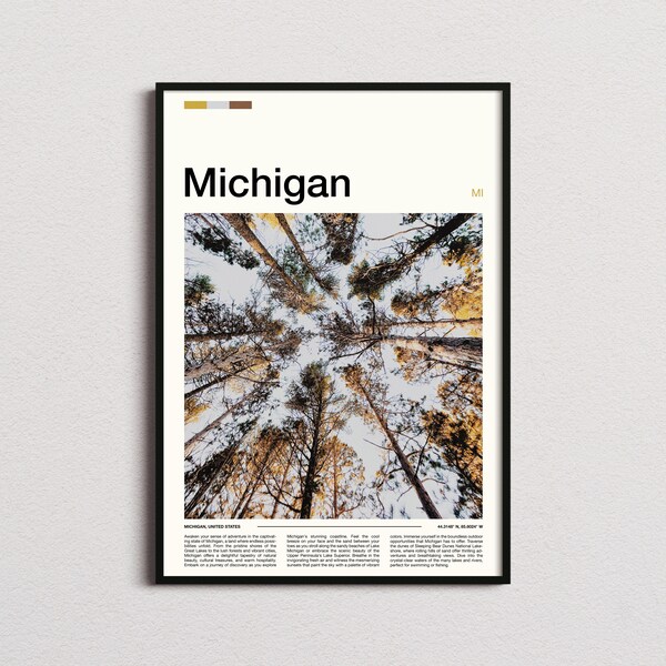 Michigan Poster - Etsy