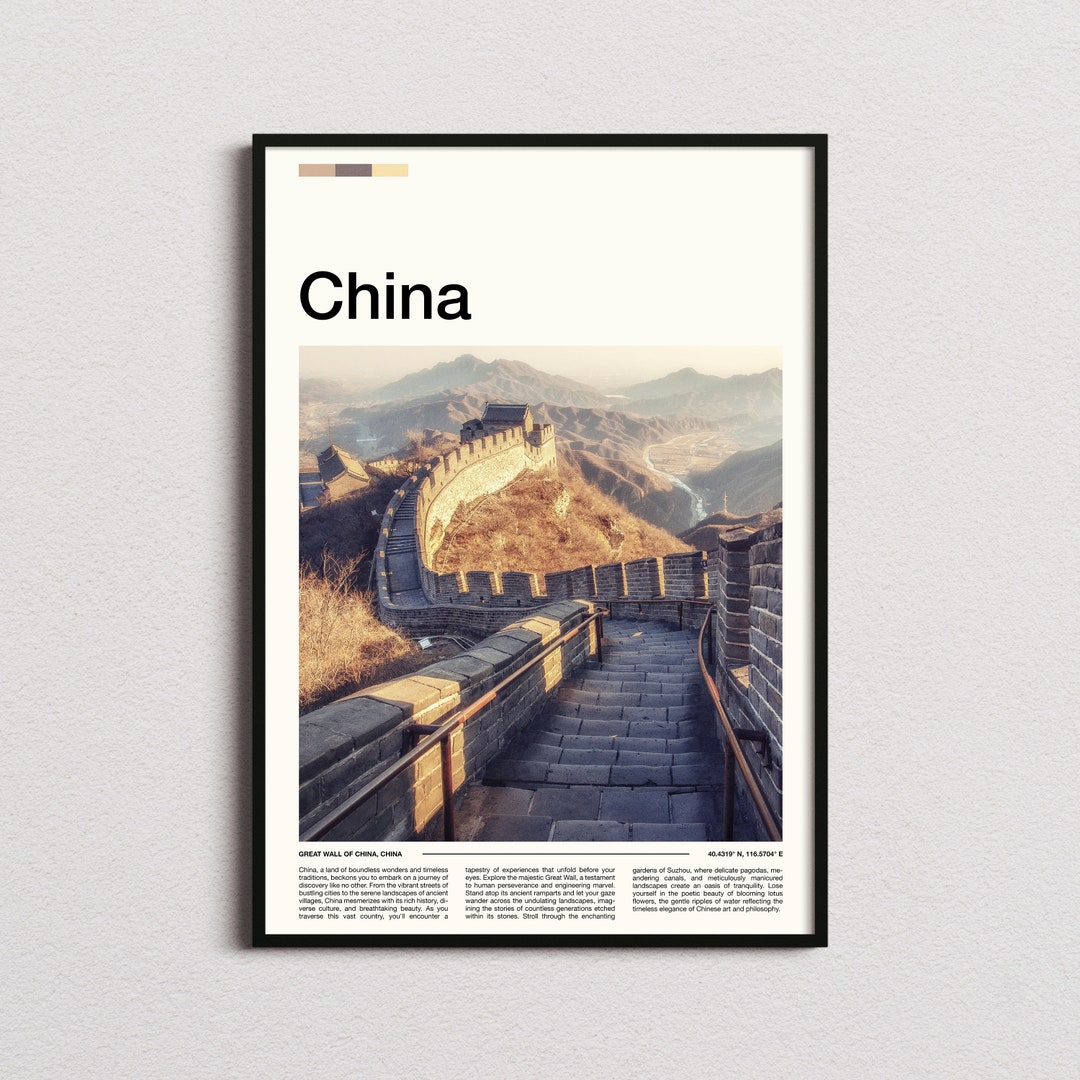 China Print, China Poster, China Wall Art, Great Wall of China Art ...