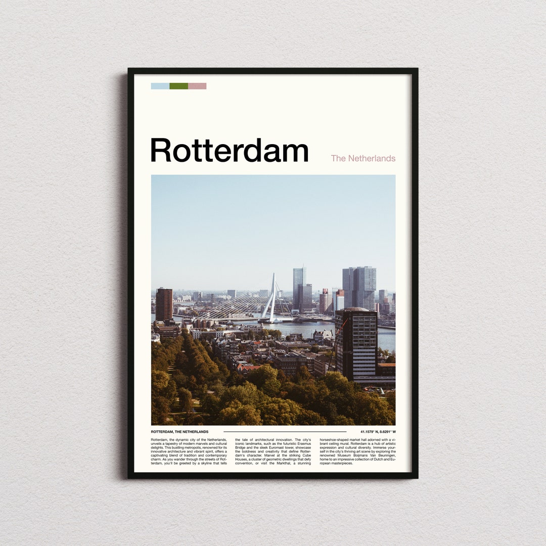 Rotterdam Print, Rotterdam Poster, Rotterdam Wall Art, Rotterdam Art ...